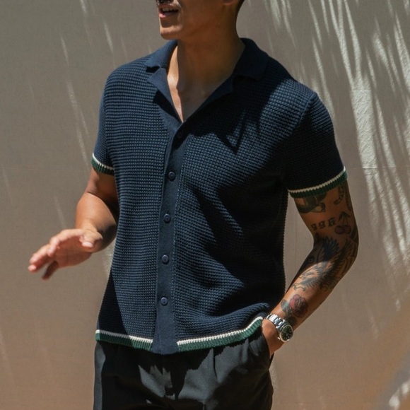 Uncle Purl | Shirts | Uncle Paul Mens Loop Stitch Cabana Button Down ...